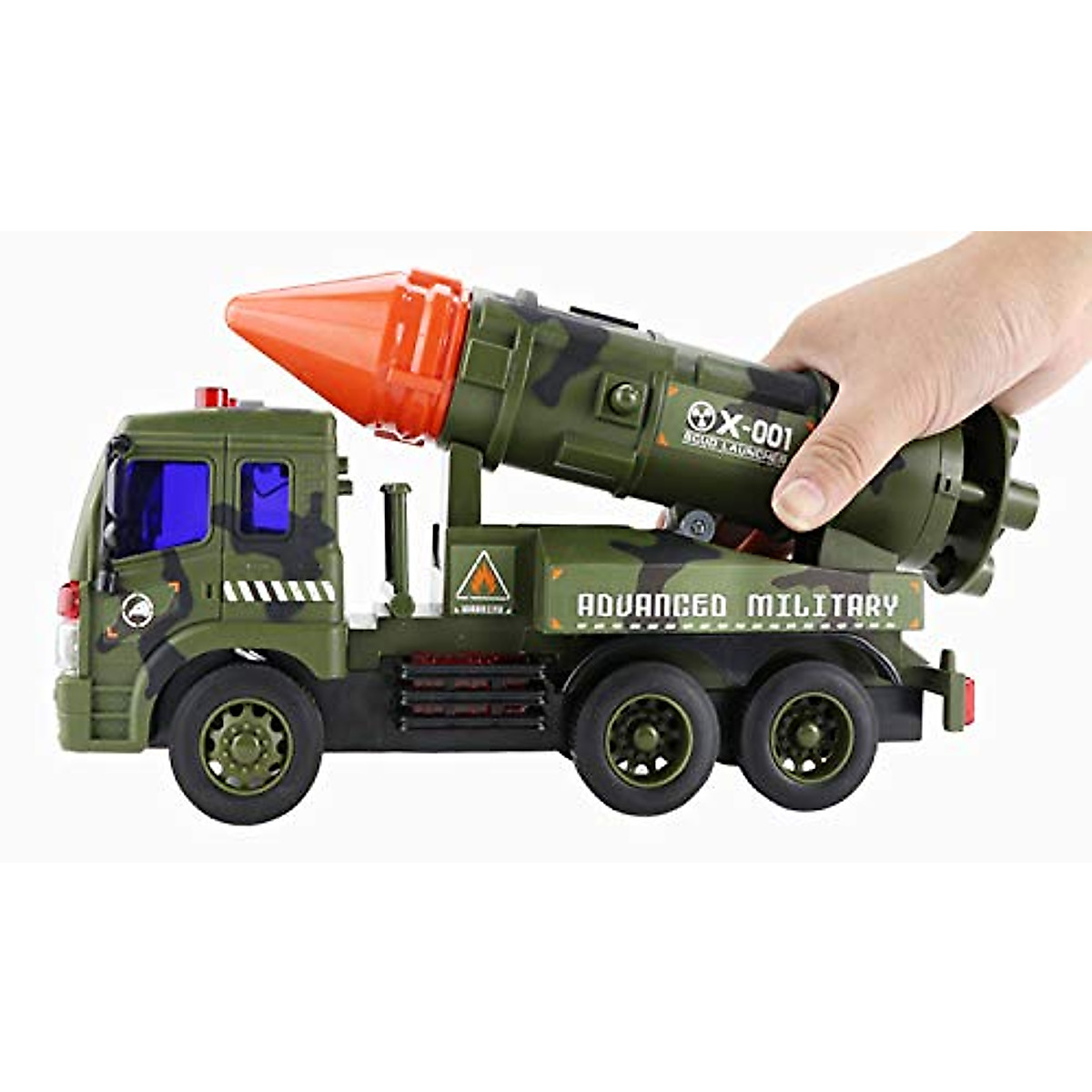 PowerTRC Friction Powered Military Missile Launcher Truck with Lights and Sound