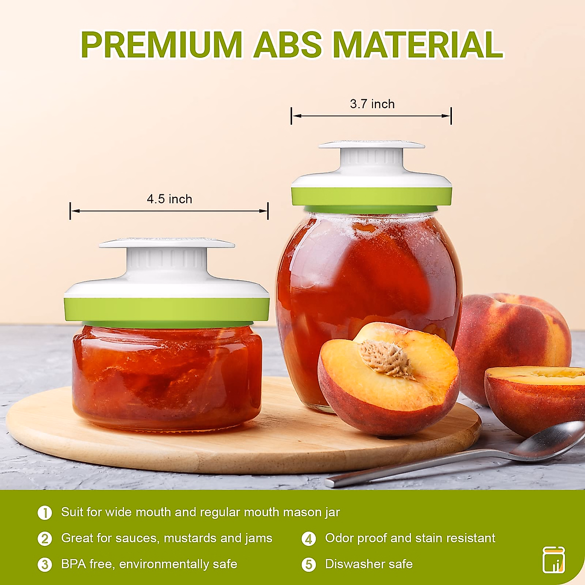 Mason Jar Vacuum Sealer for FoodSaver Vacuum Sealer,Jar Sealer and Accessory Hose Kit for Wide&Regular Mouth Mason Jar,Canning Jars Vacuum Sealer Kit with Lid Opener Compatible with Most Vacuum Sealer