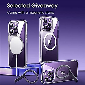 CASEKOO iPhone 14 Pro Max Case Strong Magnetic Clear [Non Yellowing] [MIL-Grade Drop Protection] Compatible with MagSafe Shockproof Protective Slim Thin Cover 6.7 inch 2022- Clear