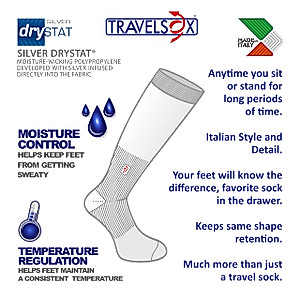 Travelsox mens Compression socks, Black, Large US