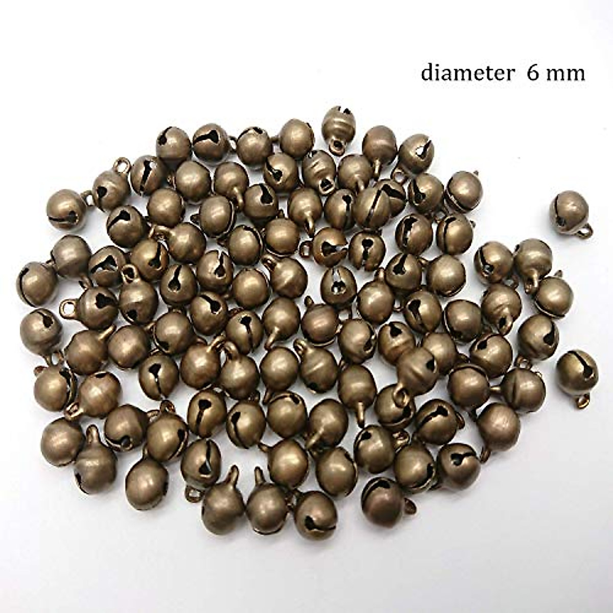 6mm Bronze Jingle Bell/Small Bell/Mini Bell DIY Bracelet Anklets Necklace Knitting/Jewelry Making,100pcs