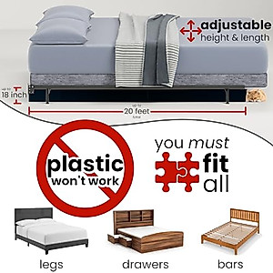 Under Bed Blocker for Pets - See What You’ve Been Missing. Whole Bed Set - Adjustable Height & Length, Custom Fits All Beds, Black Corrugated Cardboard