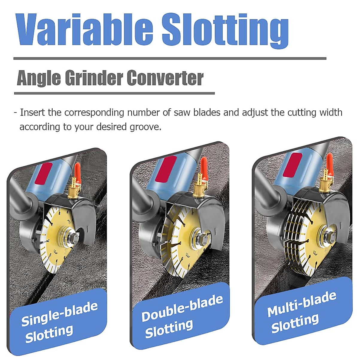 Mesee Angle Grinder to Grooving Machine Adapter, M14 Thread Quick Change Slotter Adapter Conversion Head Angle Grinder Variable Slotting Machine Converter Tool Accessory - Silver