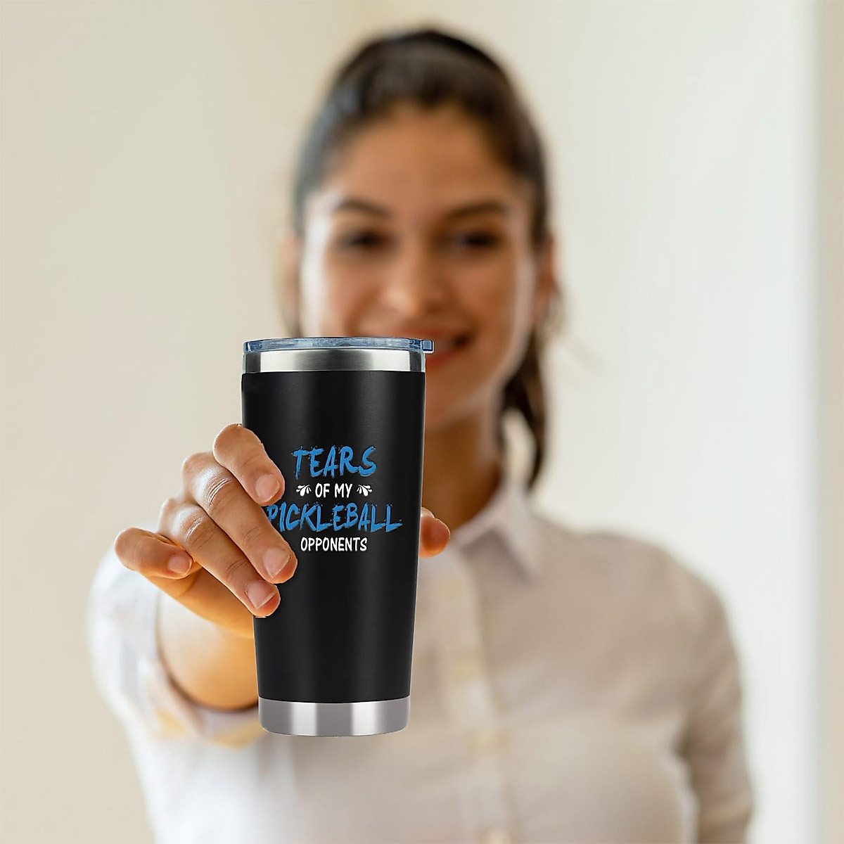 CHICKOR Funny Pickleball Gifts Ideas For Dad,Men, Husband, Women, Lovers, Sports Player, Beginer - Pickleball Coffee Mug - Pickleball Accessories - Tears Of My Pickleball Opponents Tumbler 20 Oz