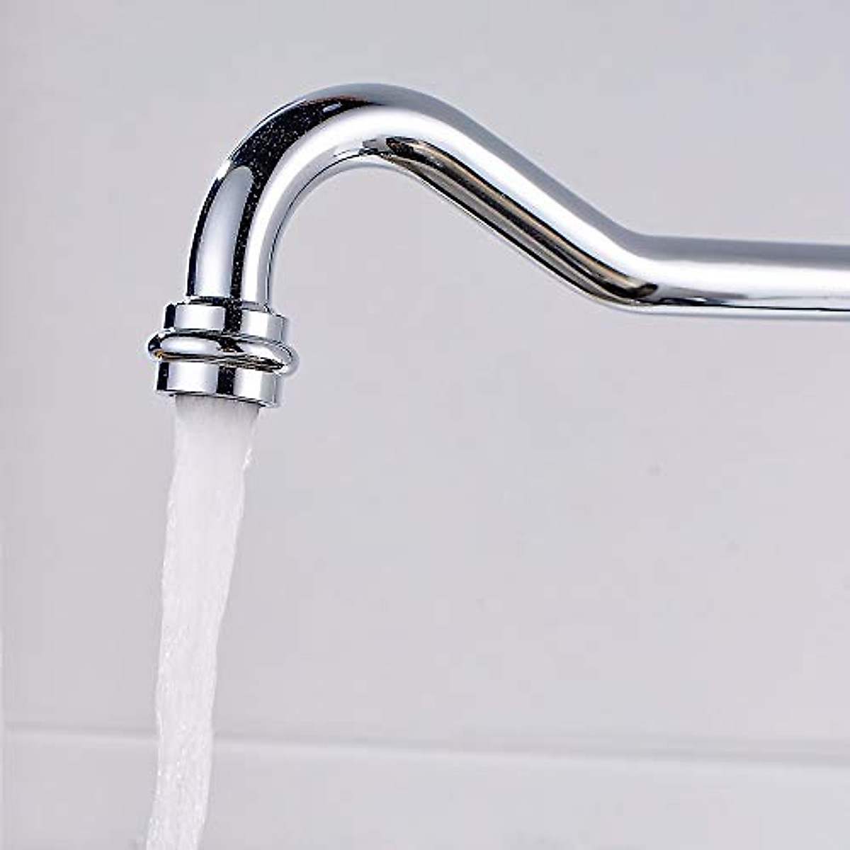 Kitchen Sink Faucet for Bar Farmhouse Commercial, Solid Brass Kitchen Faucet Mixer, Single Hole 360 Rotate Kitchen Tap, Silver Chrome Kitchen Sink Faucet