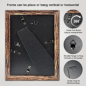 BEYAHELA 4x6 Picture Frame Set of 6, Rustic Farmhouse 4 x 6 Frame Bulk with Mat, Distressed Wooden Photo Frame for Table Top Display and Wall Mounting Rustic Picture Frame With HD Glass (Brown)