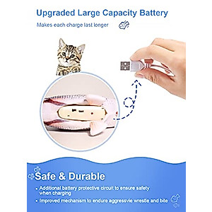 Potaroma Realistic Moving Cat Kicker Fish Toy with SilverVine and Catnip, Flopping Fish Cat Dog Toy, Wiggle Fish Toy 10", Floppy Kitty Kitten Toy, Interactive Cat Toy