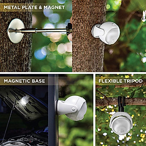 Limitless Innovations Lumenology Portable LED Motion Sensor Light Provides 148 Lumens with a 13 ft Detectable Range and Flexible Tripod Base with Magnetic Option – Indoor/Outdoor (White)