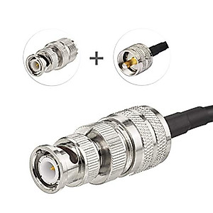 Superbat NMO Antenna Mount 3m Nmo 3/4 Hole Mount Antenna Cable Roof with SO239 to BNC Adapter + SO239 Female Coupler for Yaesu Kenwood HYT Vertex Icom Trunk Mobile Radios 1PS