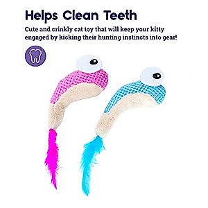 Petstages Dental Shrimpies Catnip Cat Chew Toy - 2 Pack