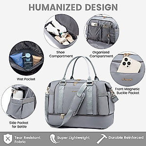 Gym Bag for Women LOVEVOOK Travel Duffel Bag with USB Charging Port,Weekender Bags for Women with Shoe Compartment,Carry on Overnight Bag with Toiletry Bag,Hospital Bags for Labor and Deliver