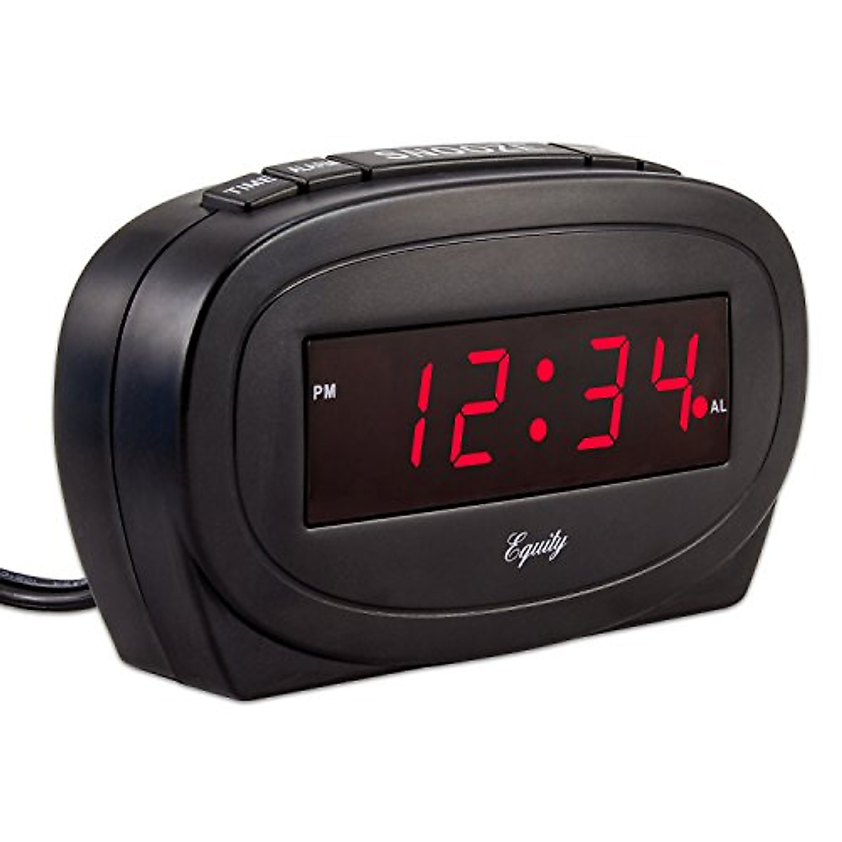 Equity by La Crosse 30228 LED Alarm Clock,Black 4.50"W x 1.85"D x 2.65"H