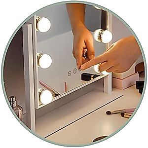 Impressions Vanity Hollywood Tri-Tone XL Makeup Mirror with 12 LED Bulbs, Dressing Mirror with 360 Degree Swivel (White)