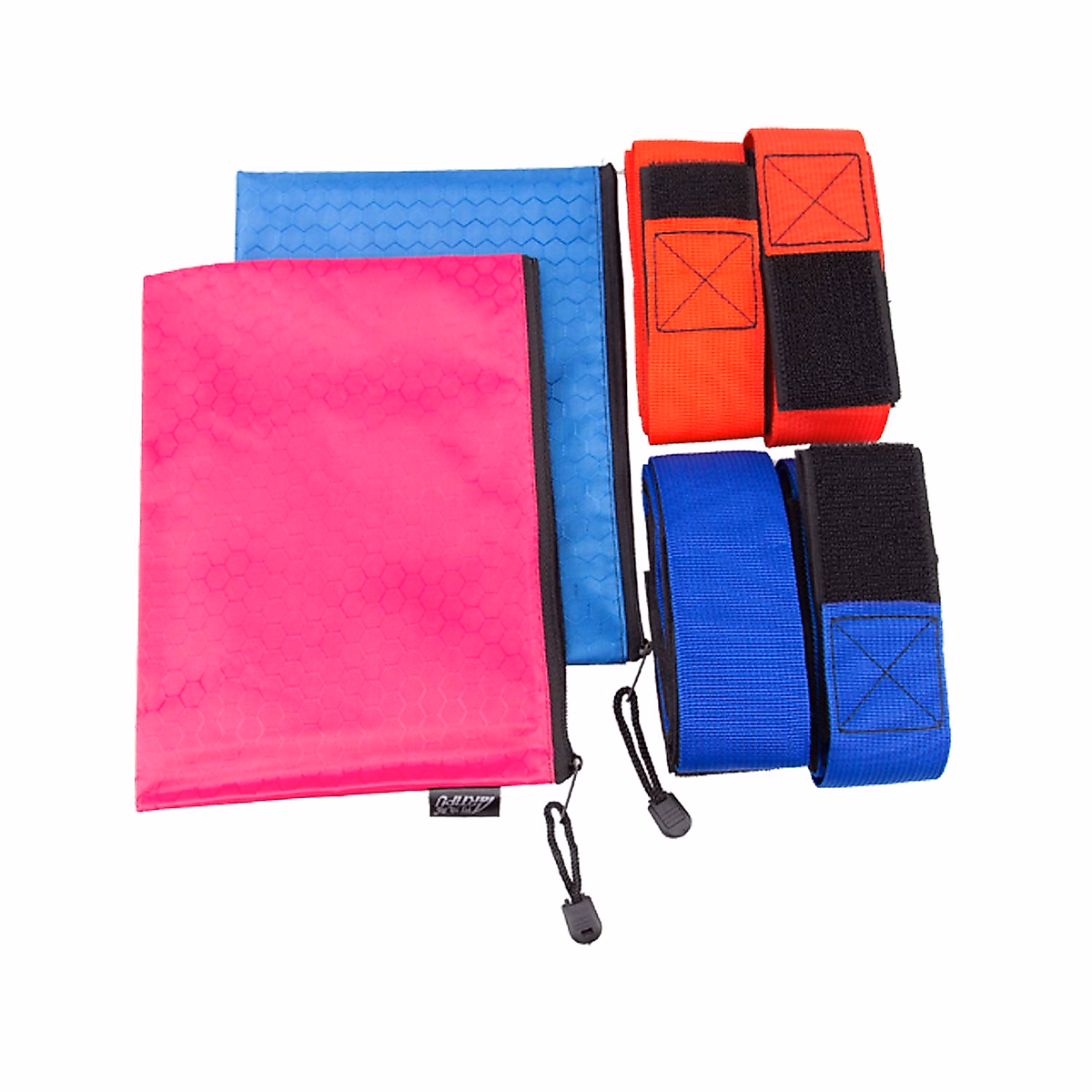 Hiverst 5 Legged Race Band, Outdoor Party Group Game for Kid Adult, Cooperative Team Race for Birthday Party, Relay Race, Field Day, Team-Building, Backyard Activity Game with Carrying Pouch(2 Pack