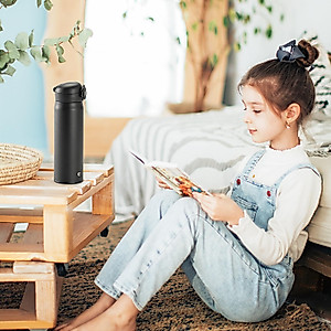 MUCR 17 oz / 500 ml Insulated Water Bottle, Stainless Steel Thermo Coffee Travel Mug, Thermal Cup with Snap Flip Lid, BPA Free for Hot and Cold Drinking, Black