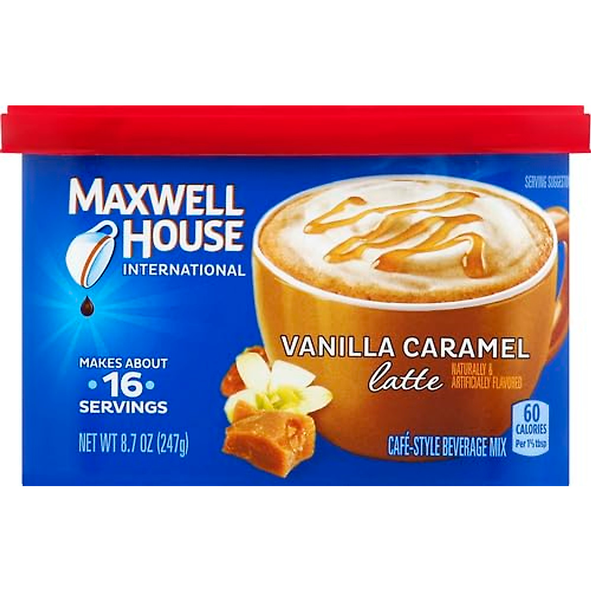 Maxwell House International Vanilla Caramel Latte Café-Style Instant Coffee Beverage Mix (8.7 oz Canister)