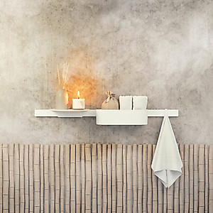 hansgrohe WallStoris 4-inch Modern Storage Basket- Deep in Matte White, 27912700