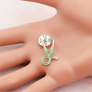 Nurse Stethoscope Enamel Pin Medical Doctor Nurse Stethoscope Brooches Christmas Gift (Pink-s)