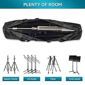 OUKMIC Tripod Carrying Bag, 48" Long Carry Case for Speaker Stands, Light/Lighting Stand, Mic/Microphone Poles - with Adjustable Shoulder Strap, Heavy Duty Handle and Double Zipper