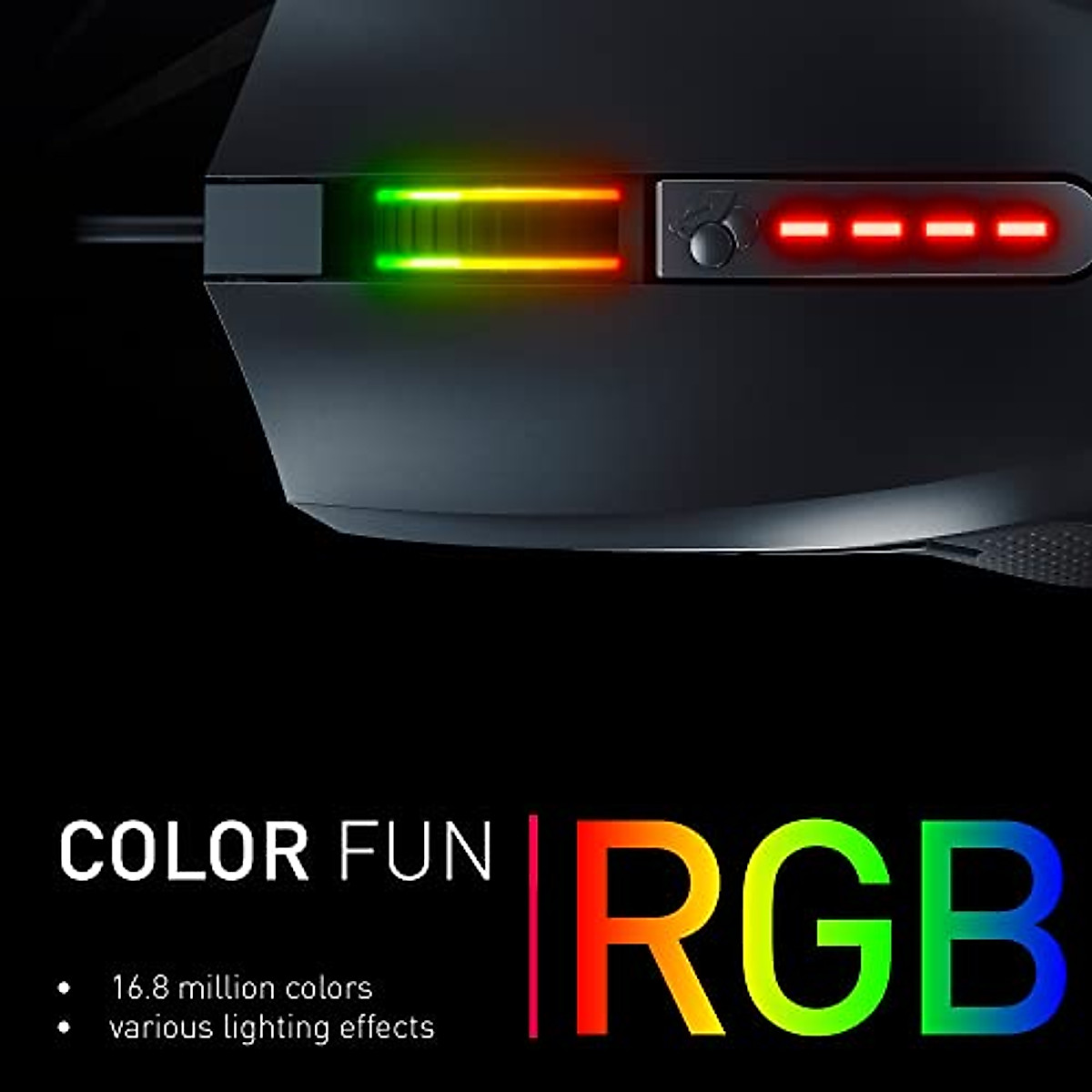 Cherry MC 2.1 Wired Gaming Mouse RGB Lighting with Programmable Buttons and User Profiles. Fits in Your Hand. Right Handed. 5000 DPI Pixart Sensor. Black