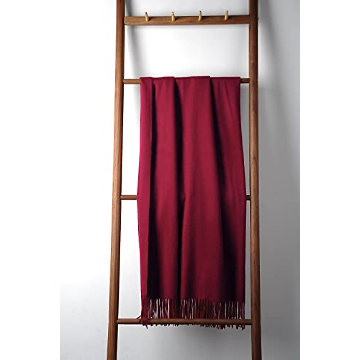 EP Mode 100% Pure Cashmere Throw Blanket for Sofa, Classic Design with Gift Box (Merlot)