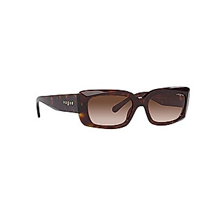 Vogue Eyewear Women's VO5440S Square Sunglasses, Dark Havana/Brown Gradient, 52 mm