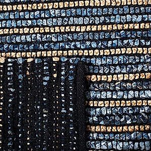 SAFAVIEH Cape Cod Collection Runner Rug - 2'3" x 12', Blue & Natural, Handmade Flat Weave Braided Jute & Cotton, Ideal for High Traffic Areas in Living Room, Bedroom (CAP363A)