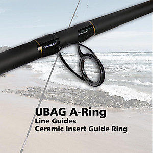 Fiblink Surf Fishing Rod 2 Piece Portable Travel Spinning Rod Saltwater Surf Rod 9'