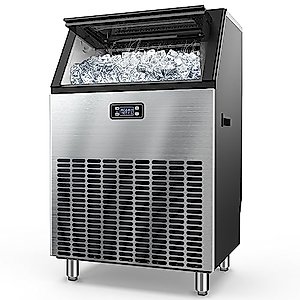 Joy Pebble Commercial Ice Machine,265 lbs/24H/11,500pcs,120pcs/Cycle,Ice Size Control,24H Timer,Ice Maker Machine Under Counter for Restaurant/Bar/Office/Home/Party