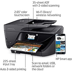 HP OfficeJet Pro 6978 Wireless All-in-One Color Inkjet Printer - Print Scan Copy Fax - 2.65" Touchscreen, 20 ppm, 8.5" x 14", 35-Sheet ADF, Auto Duplex Printing