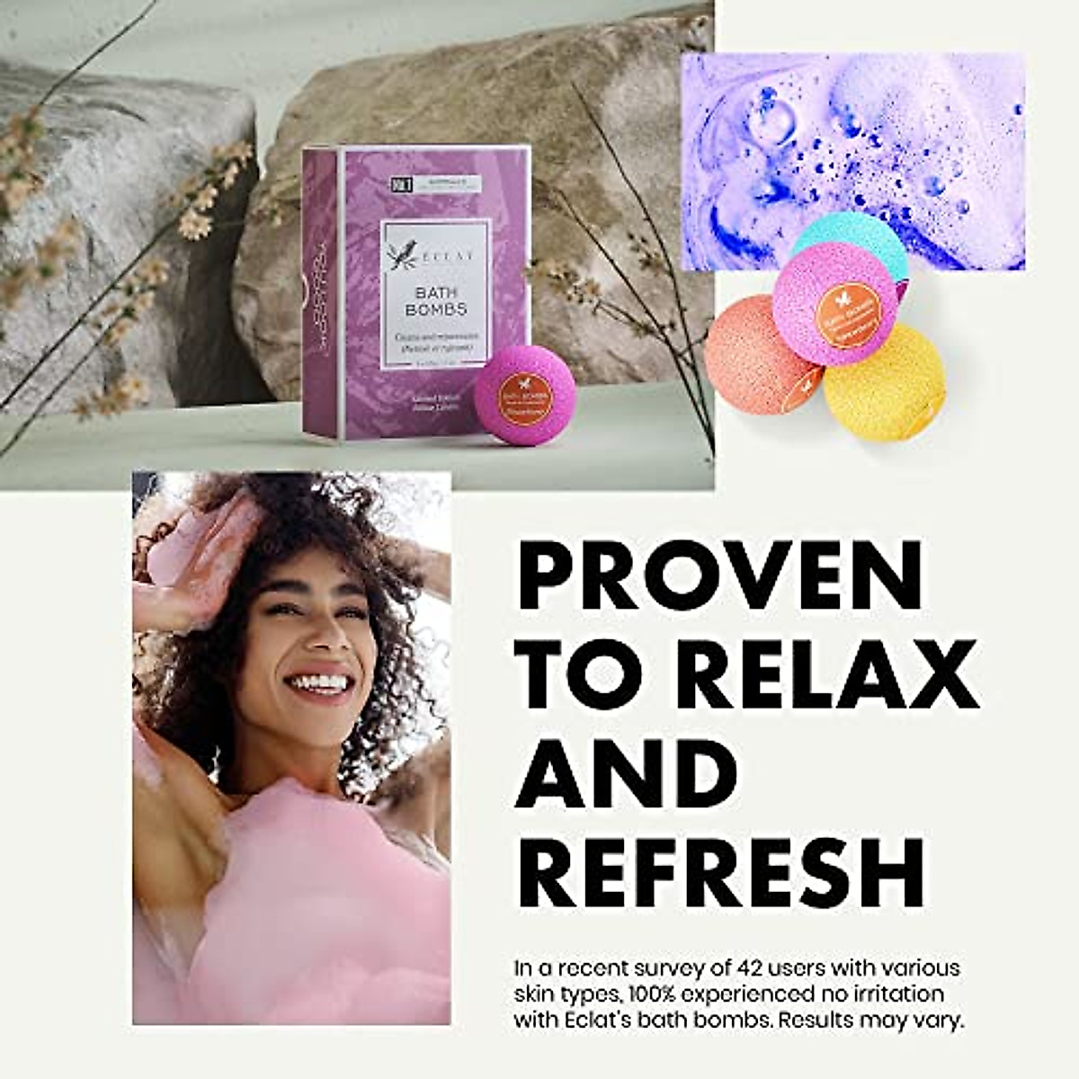 Bath Bombs - Bath Bomb for Men and Women - Relaxing Bath Salts - All Natural Bath Bombs with Essential Oils - Bath Bombs Gift Set - Bubble Bath Bombs for Teens - Paraben and Sulfate-Free - (6 Packs)
