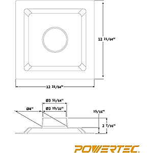 POWERTEC 70131 12-Inch Table Saw Dust Hood