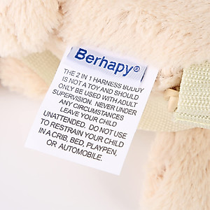 Berhapy 2 in 1 Naughty Dog Toddler Backpack Harness with Safety Leash for Children’s Walking Kids Leash for 1-3 Years Old Boys and Girls