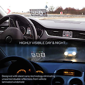 Pyle 3.5’’ Car HUD - Head-Up Display Multi-Color Windshield Screen Projector Vehicle Speed & GPS Navigation Compass, Plug & Play - (PHUD12)