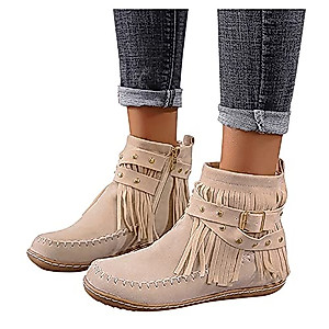 Womens Sandals, Womens Cowboy Boots Square Toe Womens Heels Cute Boots Beige Shoes Clear Heels Leopard Training Boots Flat Shoes for Women Comfortable Dressy