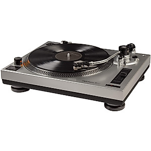 Crosley C100A-SI Belt-Drive Turntable Record Player with Adjustable Counterweight, Silver