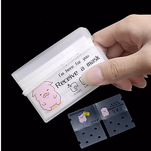Cartoon Face Mask Holder Case Portable Mask Storage Case Mask Clip Container Plastic Mask Organizer 5 Pcs/Pack, COC Certified