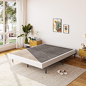 VTWAZAST Cal King Box Spring Only, 5 Inch Low Profile Heavy Duty Metal Structure with Easy Clean Fabric Bed Cover, Non-Slip, Noise Free, Easy Assembly