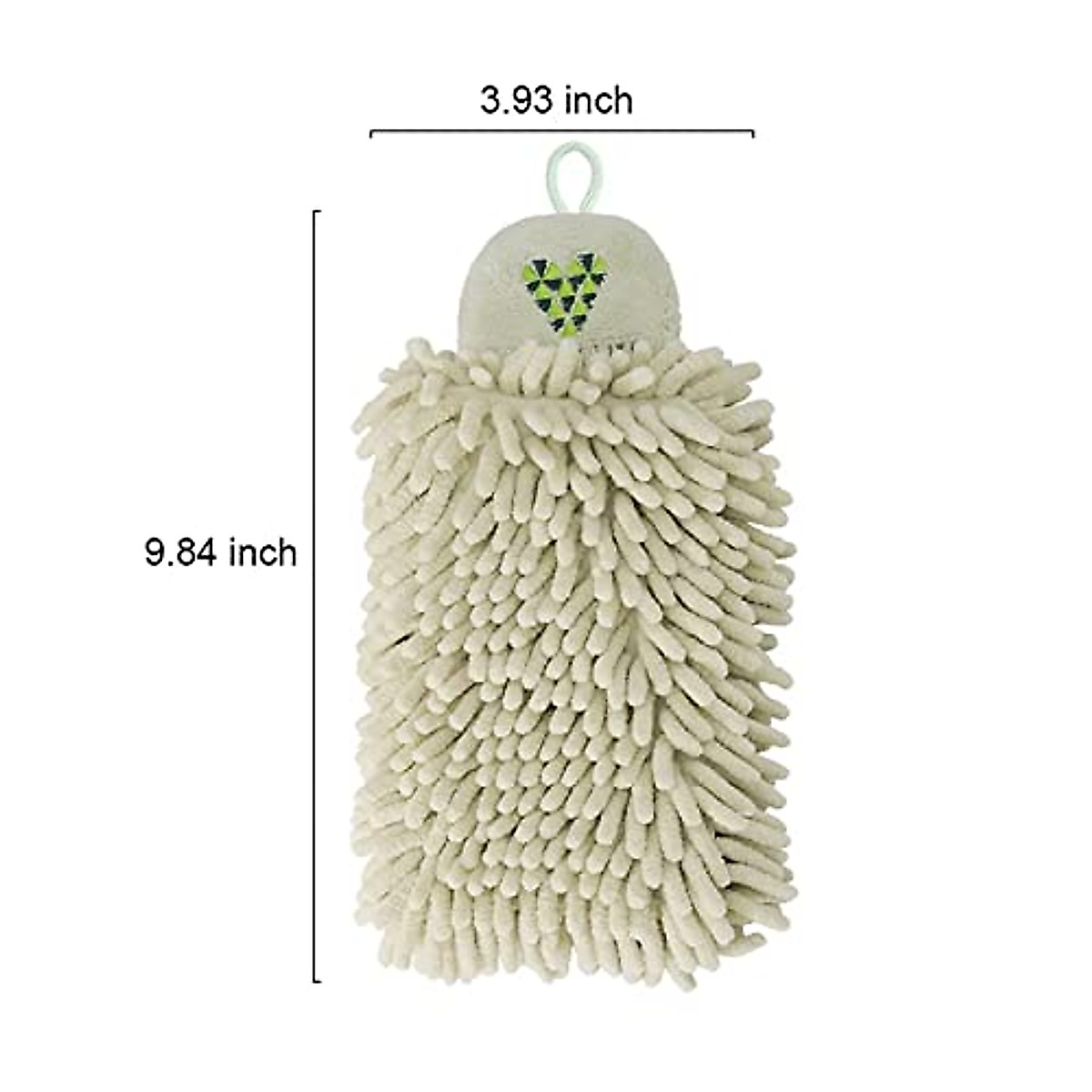 4pcs Hanging Hand Towels for Bathroom, Chenille Hand Towel with Hanging Loop Quick-Drying Microfiber Towel for Kitchen