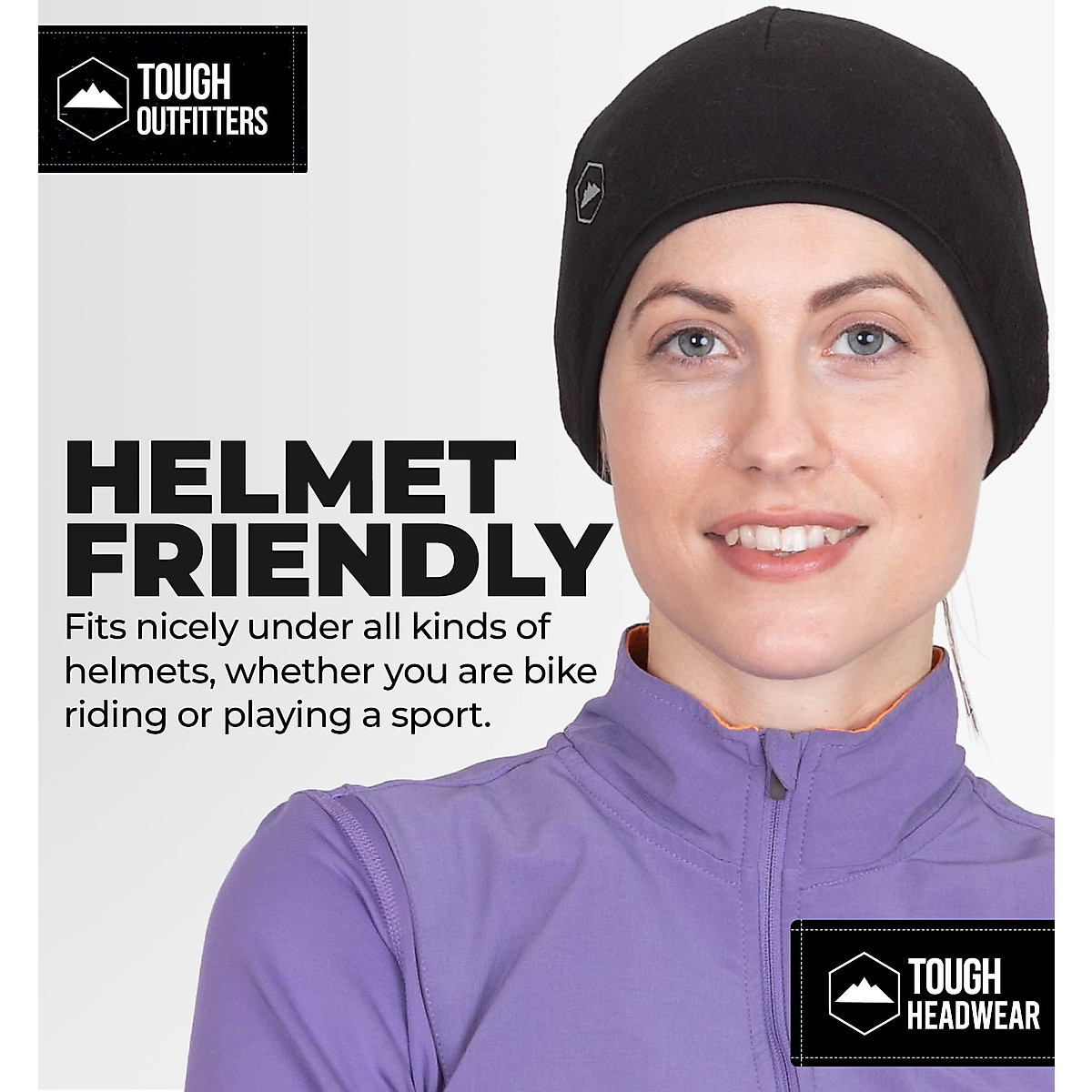 Tough Headwear Women's Running Beanie with Ponytail,Ponytail Beanie Hat,Skull Cap Winter Hat for Women with Hole for Ponytail