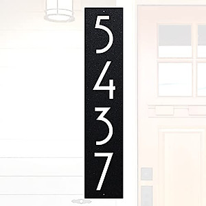 Metal Vertical House Number Sign | Mid Century Modern Address Plaque | Retro Style Address Sign | Handmade Vertical House Numbers