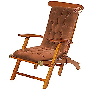 ELFJOY Solid Color Cozy Sanding Fabric Rocker Cushion Set - Chair Pads Set (Brown)