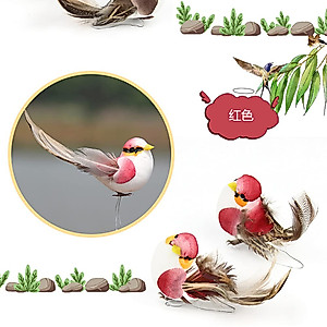 MAOMIA 12pcs Artificial Simulation Foam Bird Mini Feather Birds Ornaments DIY Craft for Home Garden Wedding Decoration Party Accessories(4.72inch)