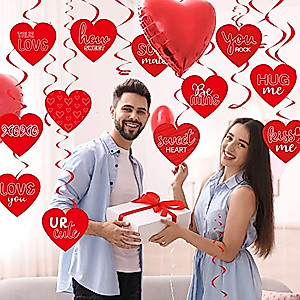 36 Pcs Valentine Day Hanging Swirl Hearts Decorations Valentine's Day Decorations Valentine Decorations for Classroom Conversation Hearts Decorations Hanging Valentine's Day Decorations