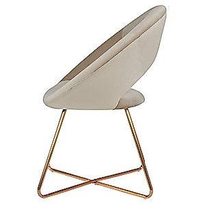 Duhome Modern Accent Velvet Chairs Dining Chairs Single Sofa Comfy Upholstered Arm Chair Living Room Furniture Mid-Century Leisure Lounge Chairs with Golden Metal Frame Legs 1 PCS Khaki