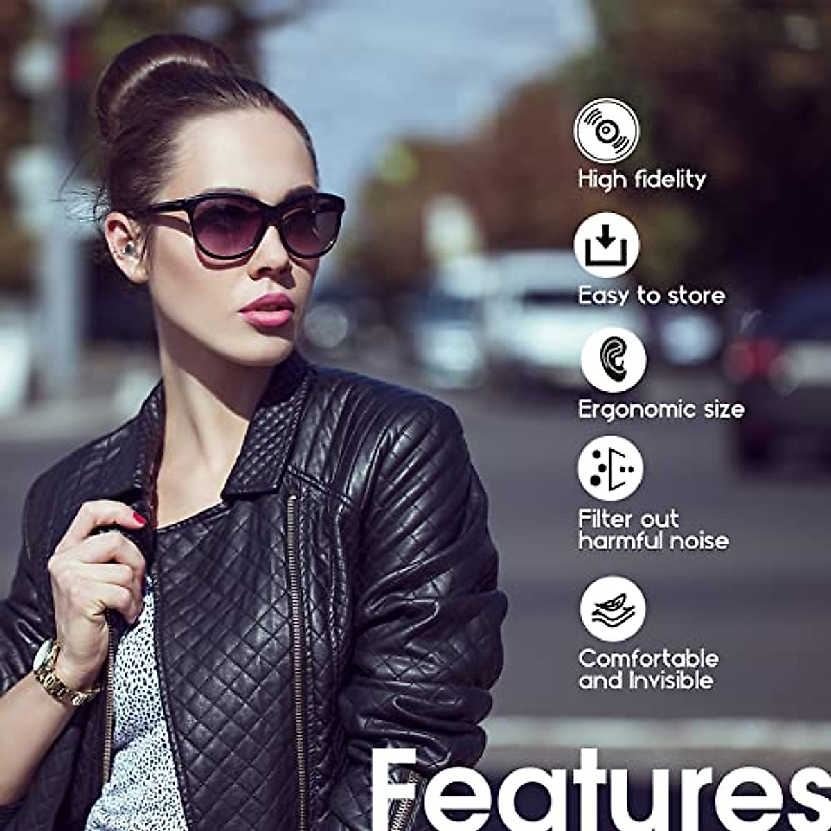 Ear Plugs, High Fidelity Concerts Earplugs-Mudeela 3 Pair Noise Reduction Festival Earplugs, 23db Protection, Musicians Earplugs for Concert, DJ, Motorcycle, Loud Music, Invisible Ear Plugs