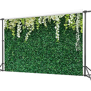 Greenery Backdrop with Flowers Green Leaf White Flower Photo Backdrops Bridal Shower Backdrop for Wedding Backdrops Reception Ceremony Birthday Backdrop 027