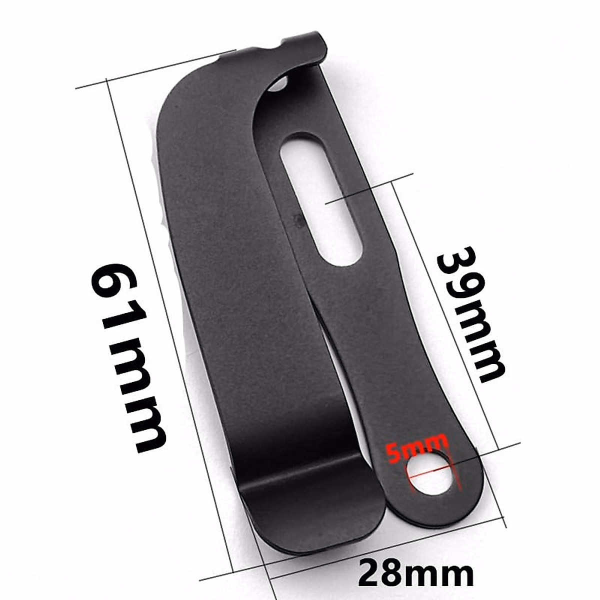 1PC Deep Carry Pocket Clip with 2 Sets Screws Fits for Kydex Sheath and Knife Case, Premium Stainless Back Clip Accessory