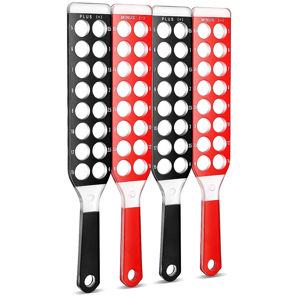 Hanchen Optical Retinoscopy Rack Lens Set 2 Sets for The Quick Examination of Diopter of Spectacles 2 Bars 32 Lenses with a Leather Pocket Sphere: +/- 0.5, 1, 1.5, 2, 2.5, 3, 3.5, 4-10, 12,15