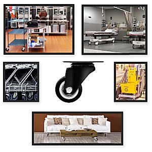 Online Best Service™ Swivel 1.5" Caster Wheels Rubber Base with Top Plate & Bearing Heavy Duty (12 Pack Without Brake)